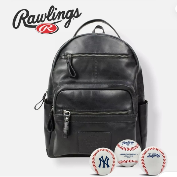 Rawlings | Bags | Rawlings Leather Black Laptoptablet Compartment Mlb ...